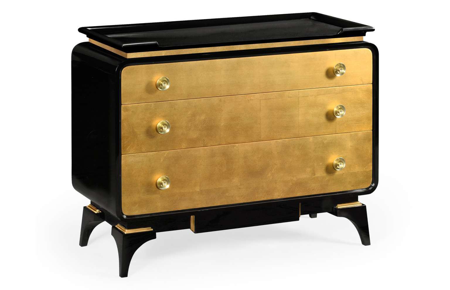 Jonathan Charles Black Lacquer Chest of Drawers 500349 AC WTL F300